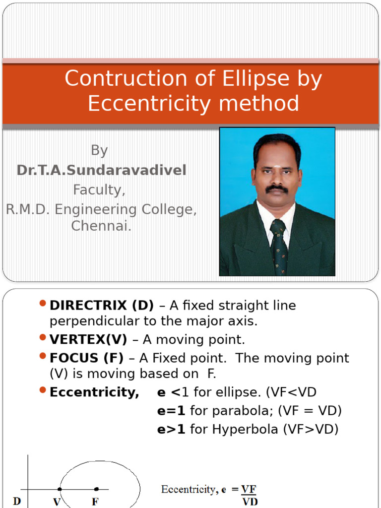 Eccentricity Method for Ellipse Construction | PDF