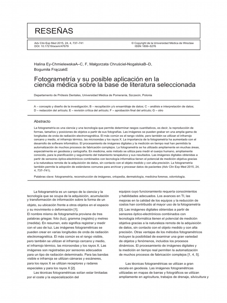 Photogrammetry and Its Potential Application in Medical Science On The ...