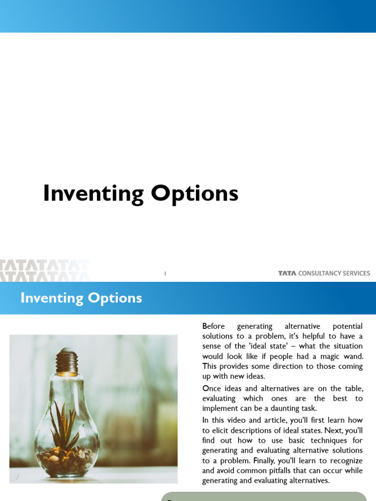 11 Inventing - Options | PDF