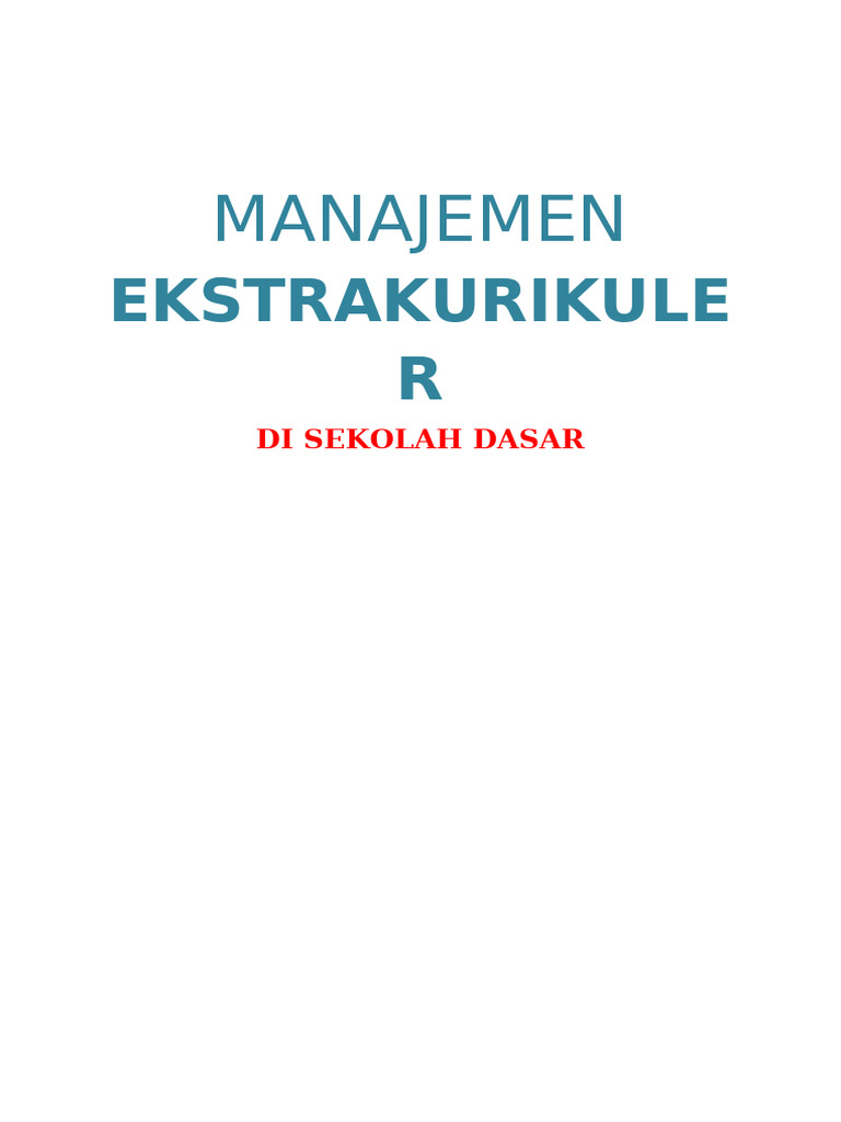 Buku-Panduan Pembinaan Ekskul | PDF