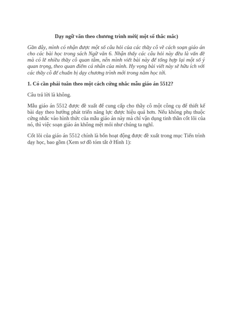 D y NG Văn Theo Chương Trình M I | PDF
