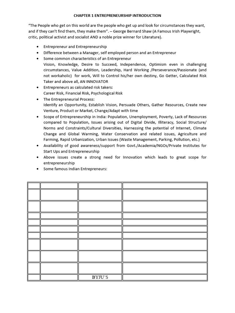 Entrepreneurship Lecture Notes 1 | PDF | Entrepreneurship | Economies