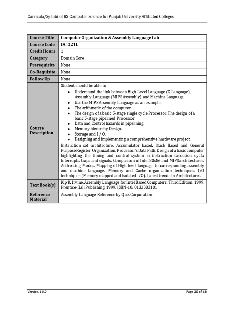 Assembly - 221L (Computer Organization & Assembly Language Lab) | PDF | Computers