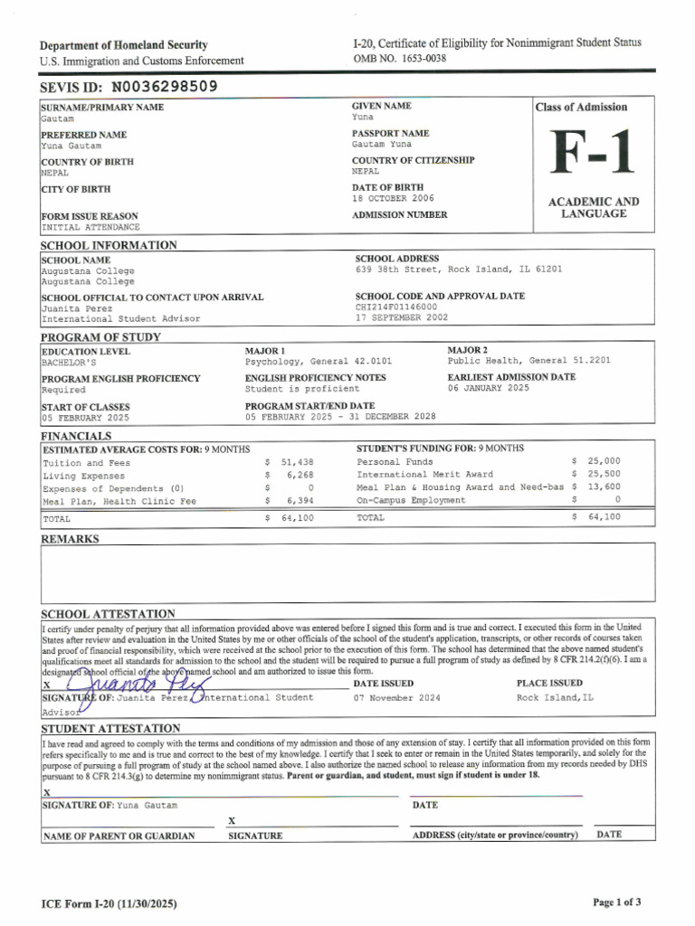 Yuna Gautam I20 Augustana College | PDF