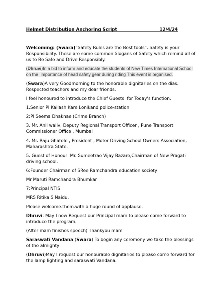 Helmet Distribution Function Anchoring Script | PDF