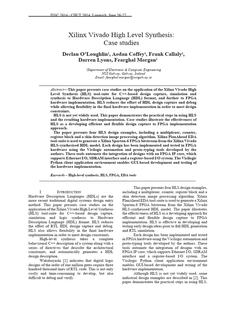 Xilinx Vivado High Level Synthesis Case Studies | PDF | Hardware Description Language | Field ...