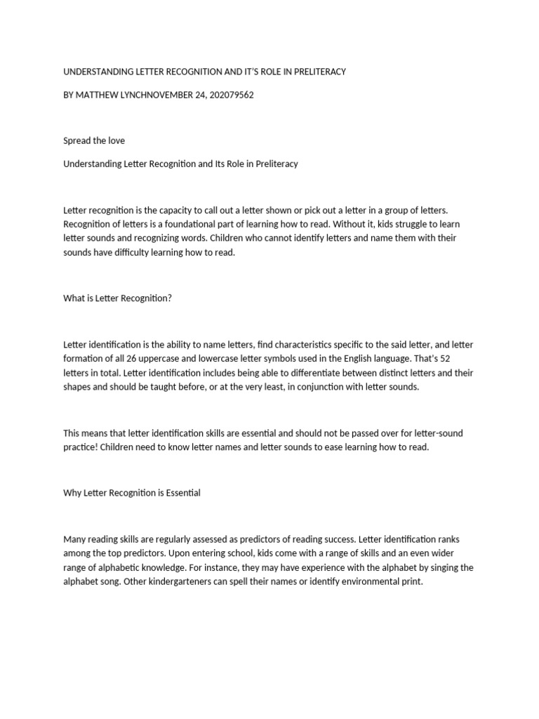 letter recognition | PDF | Human Communication | Behavior Modification