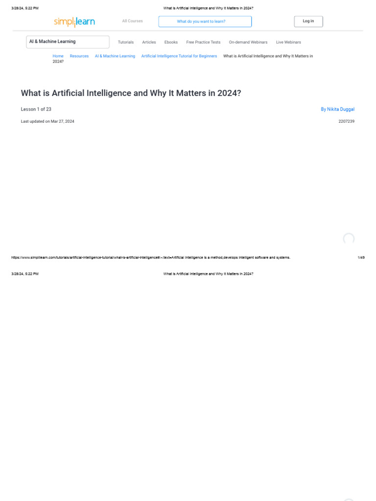 What is Artificial Intelligence and Why It Matters in 2024_ | PDF | Artificial Intelligence ...
