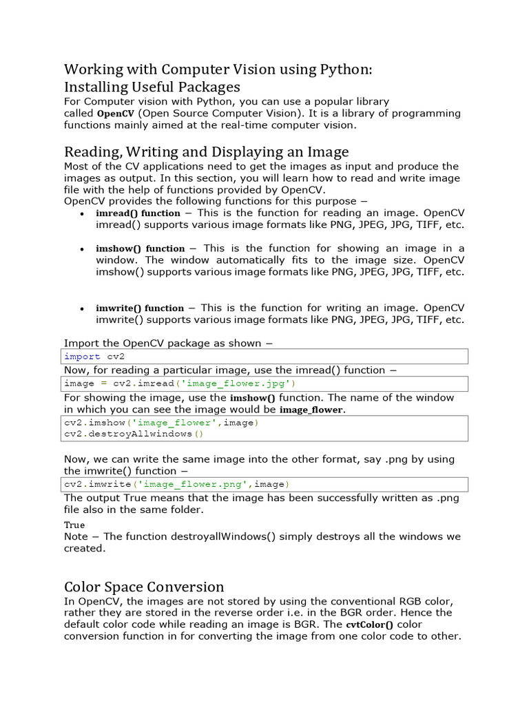 Working With Computer Vision Using Python | PDF | Digital Technology ... Working With Computer Vision Using Python | PDF | Digital Technology ...