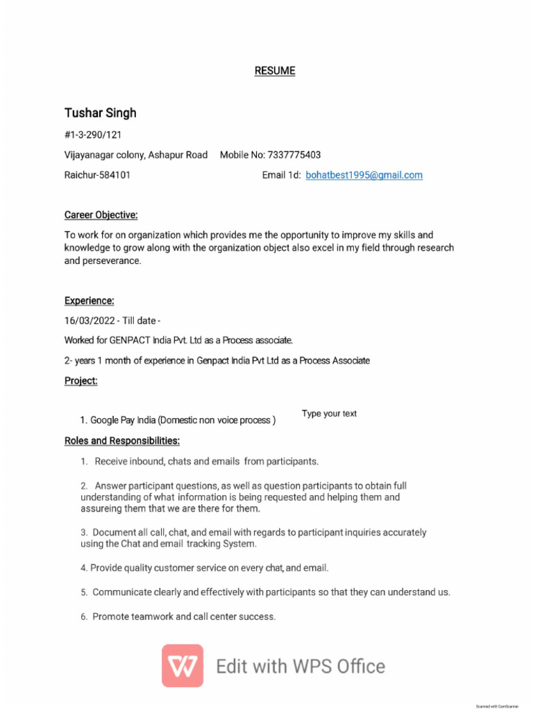 Tushar Resume 2024 | PDF
