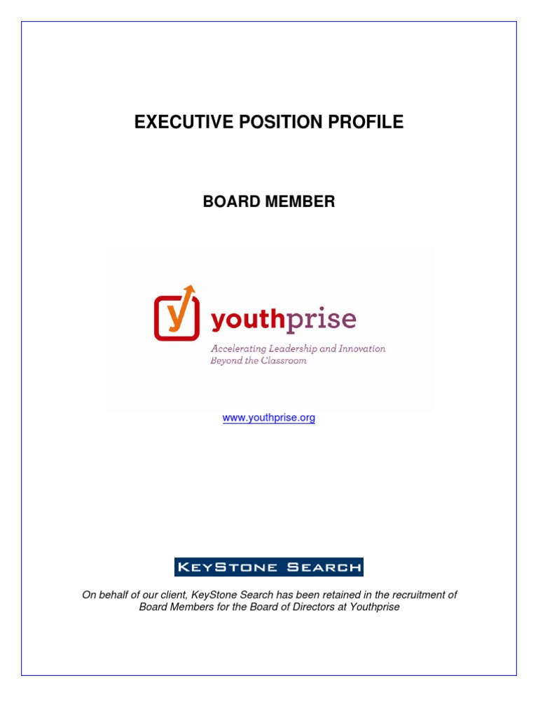 Youthprise-Board Member Position Profile - KeyStone Search | PDF ...