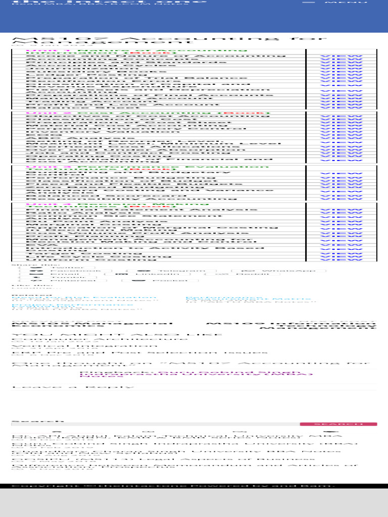 MS107 Accounting For Management | PDF | Cost Accounting | Business Economics