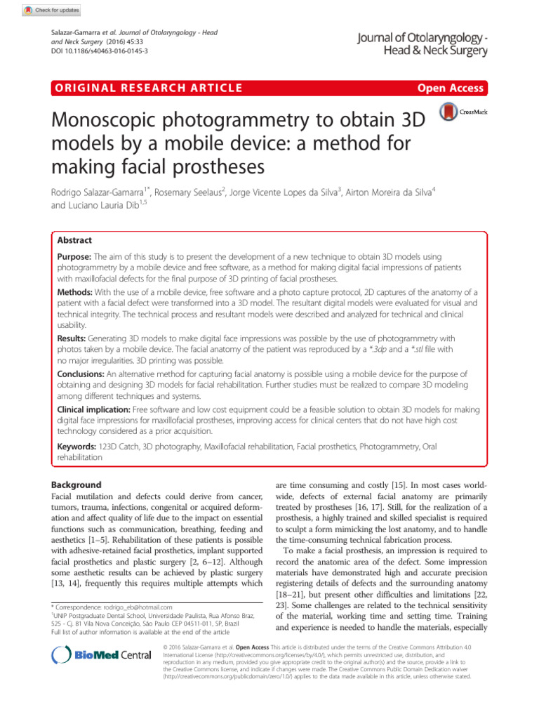 Monoscopic Photogrammetry To Obtain 3D Models by A Mobile Device: A ...