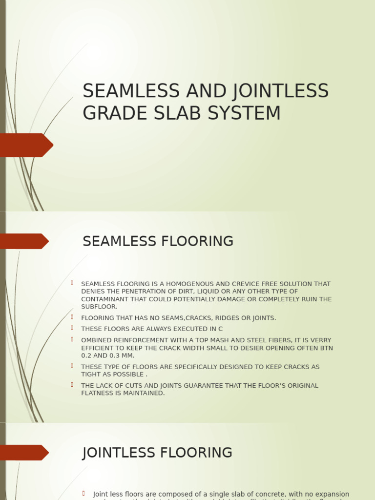 Seamless and Jointless Grade Slab System | PDF | Concrete | Applied And ...