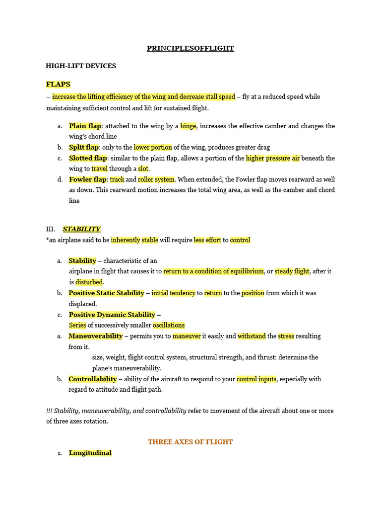 POF Principles of Flight | PDF | Flight Control Surfaces | Flap ...
