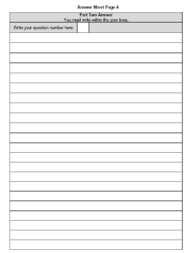 PB Exam Answer Sheet - CAE Part 2 | PDF