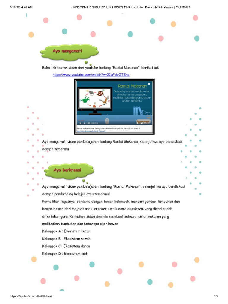 LKPD TEMA 5 SUB 2 PB1 - IKA BEKTI TINA L - Unduh Buku - 1-14 Halaman - FlipHTML5 | PDF ...