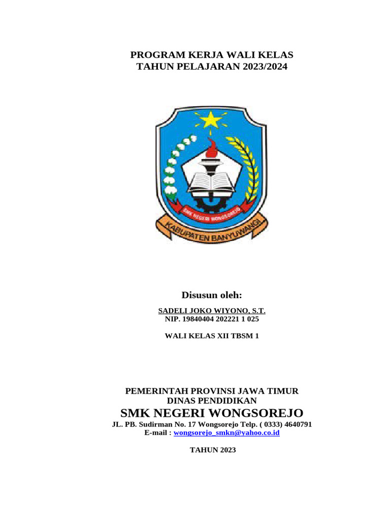 Program Wali Kelas Xii TBSM 1 | PDF
