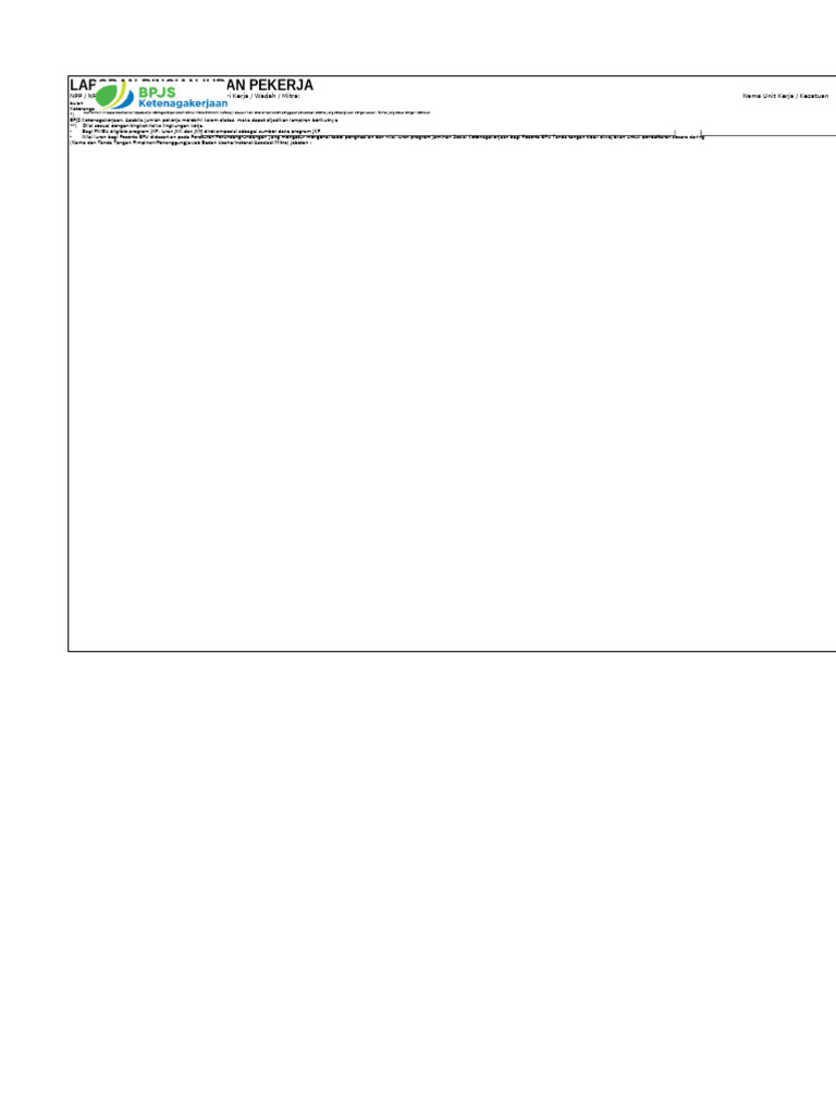 Formulir 2 BPJS Ketenagakerjaan | PDF