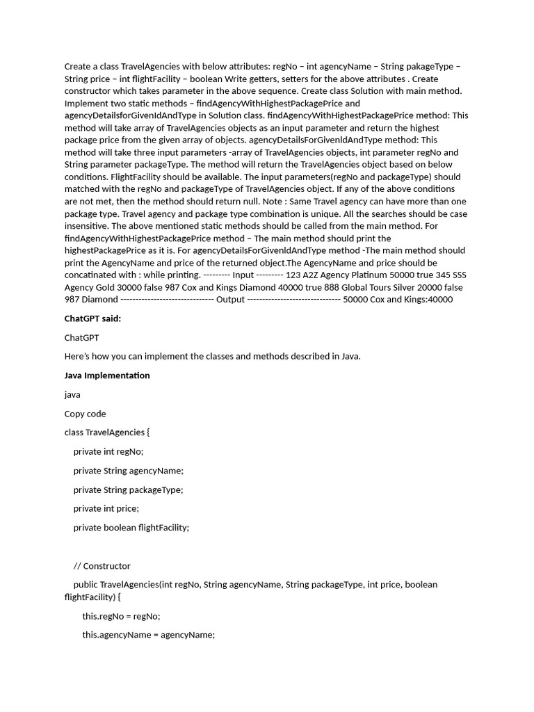 chatgppt | PDF | Method (Computer Programming) | Class (Computer ...