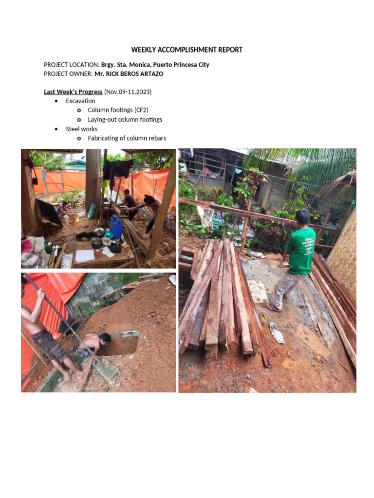 Weekly Accomplishment Report | PDF | Secondary Sector Of The Economy ...