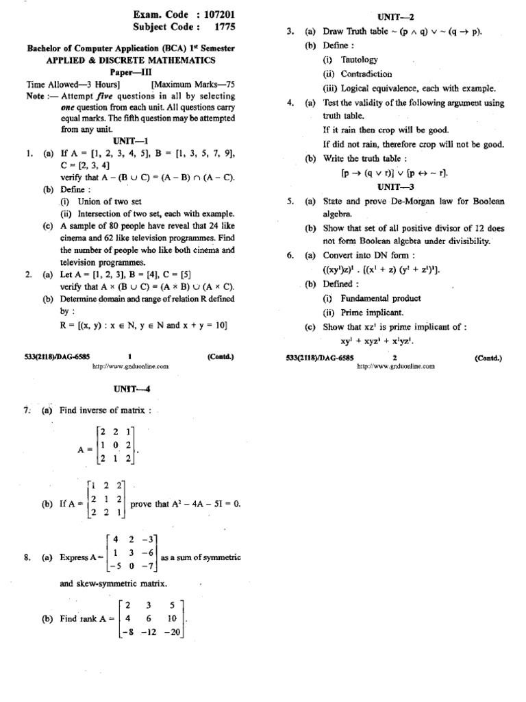 Maths Pyq Pdf