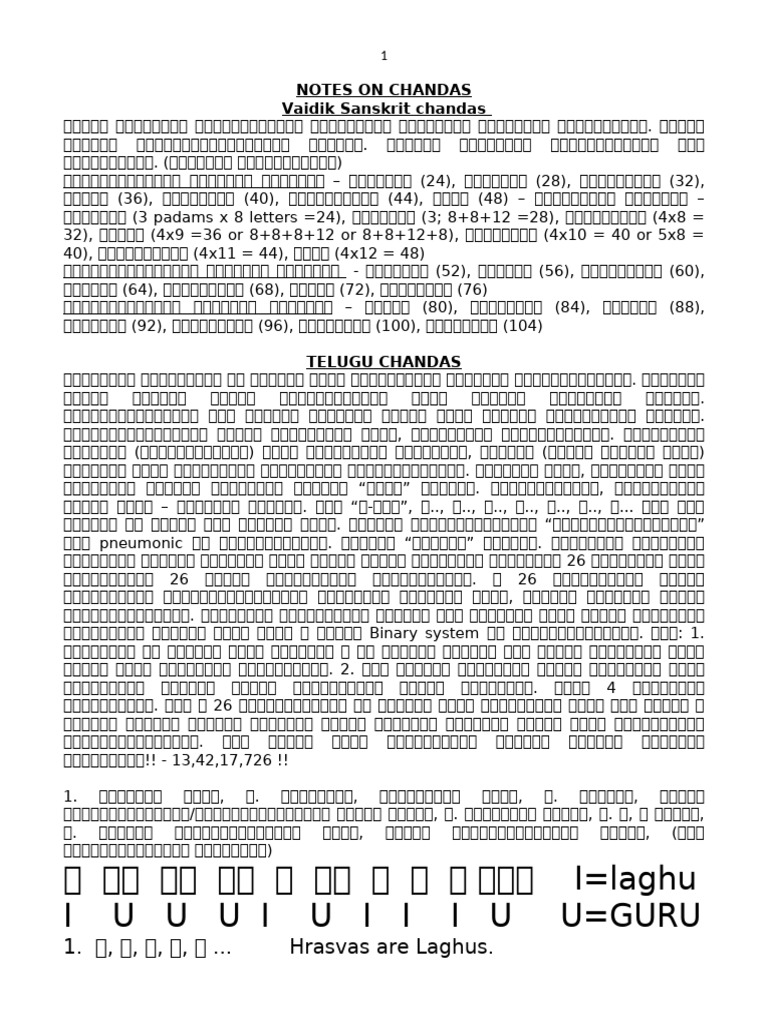 Notes on chandas | PDF