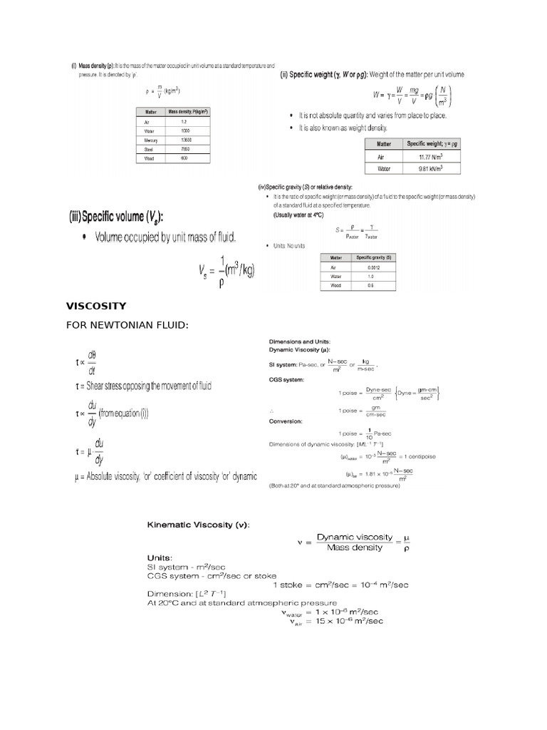 Viscosity Notes | PDF