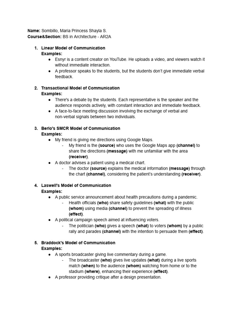 Communication Models Explained | PDF | Communication | Feedback