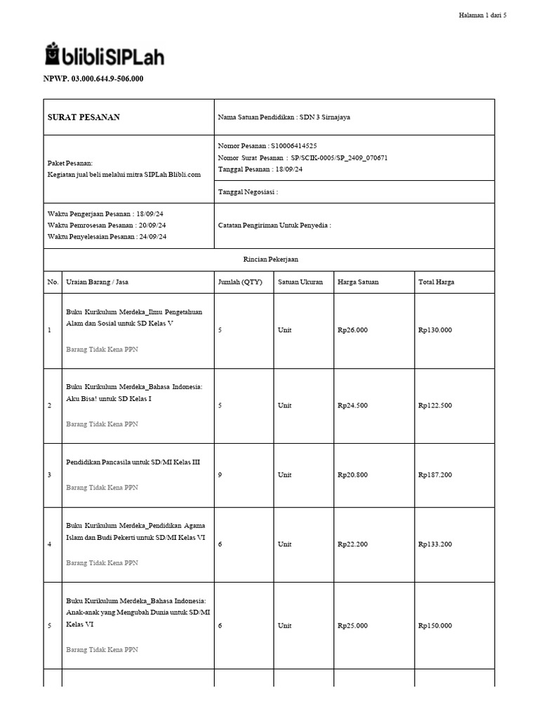Dokumen Daftar Peralatan Dan Mesin Serta Aset Tetap Lainnya | PDF