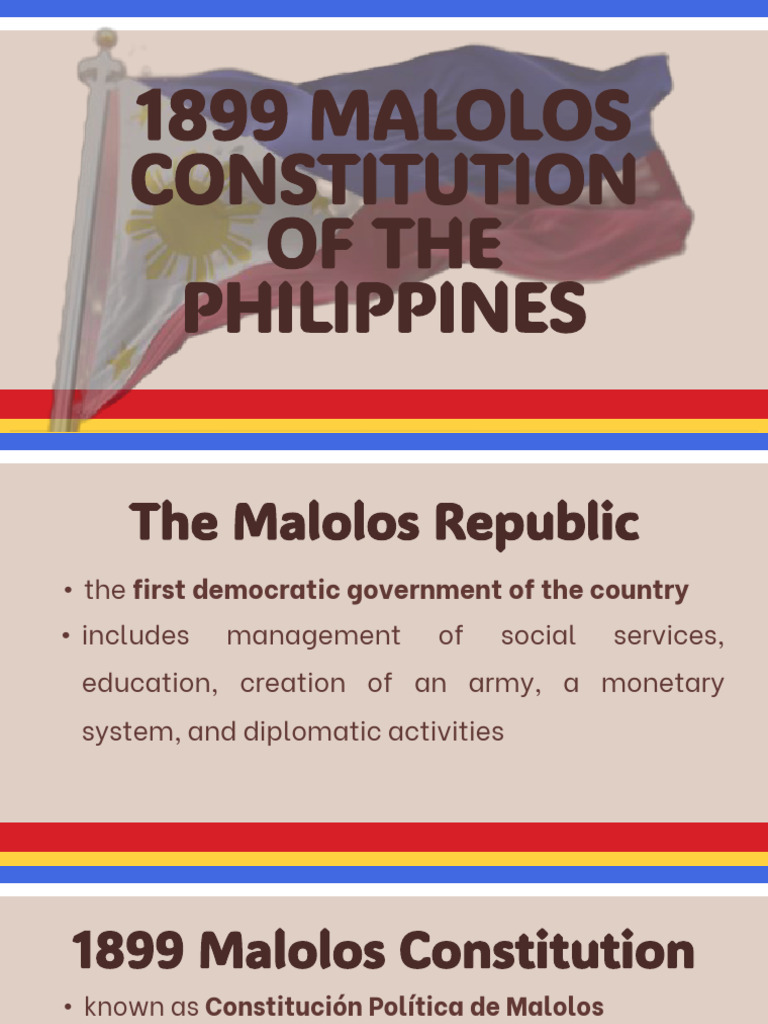 Overview of the 1899 Malolos Constitution | PDF | Constitution | Government
