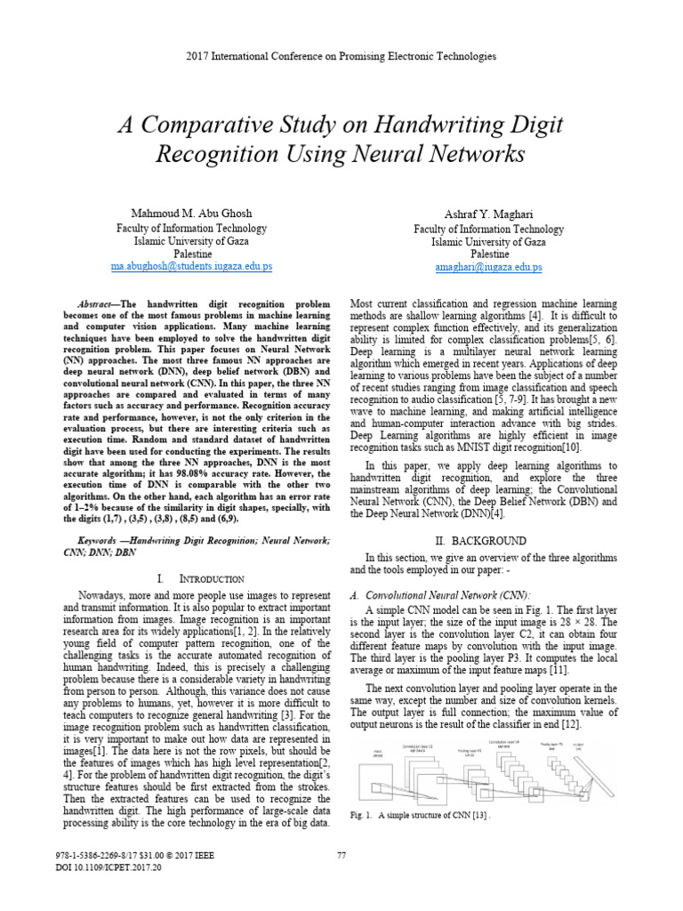 A Comparative Study On Handwriting Digit Recognition Using Neural ...