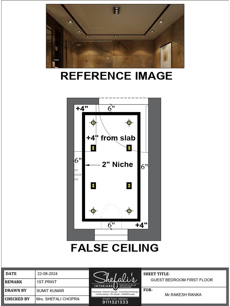 First Floor Guest Washroom False Ceiling Working Drawing (MR - Rakesh ...