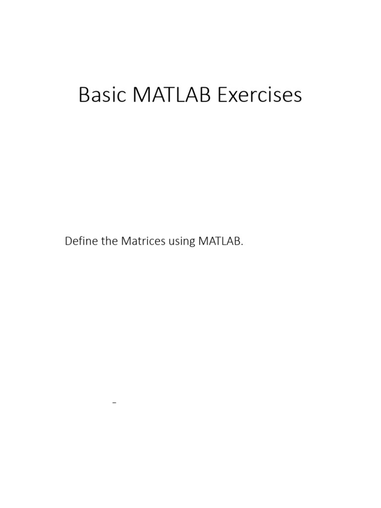 Basic-Matlab-Exercises | PDF Basic-Matlab-Exercises | PDF