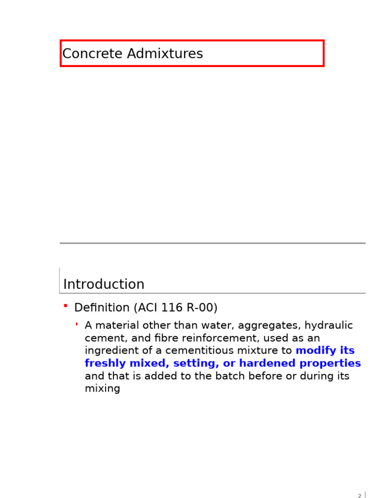 Concrete Admixtures | PDF | Concrete | Composite Material
