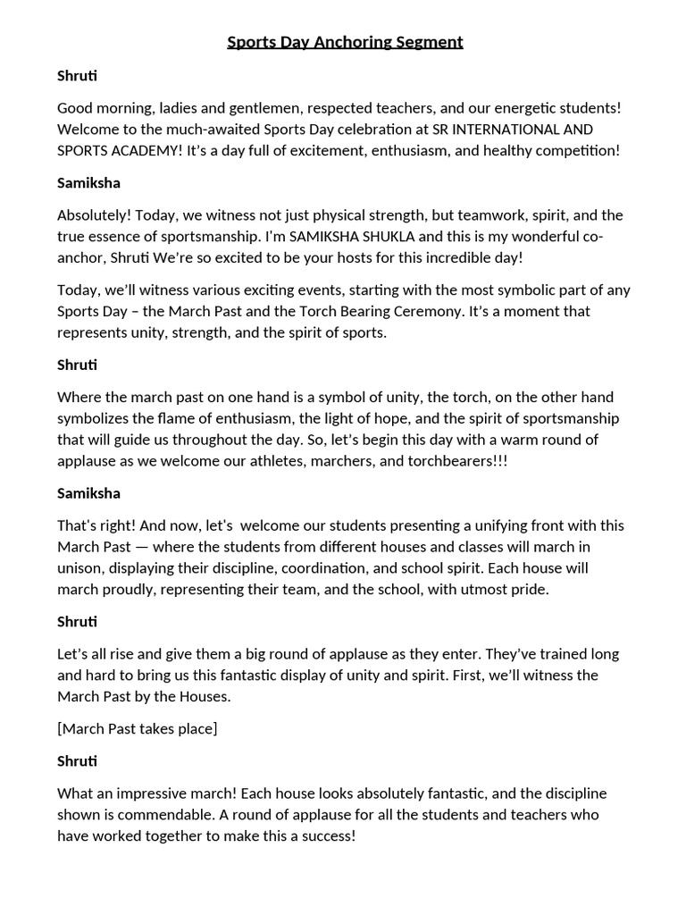 Sports Anchor | PDF | Sports & Recreation | Cooking, Food & Wine