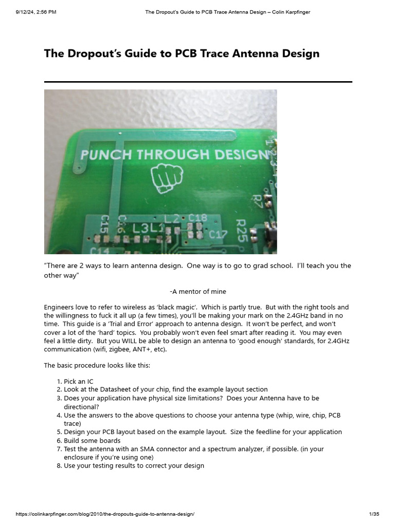 The Dropout's Guide To PCB Trace Antenna Design - Colin Karpfinger ...