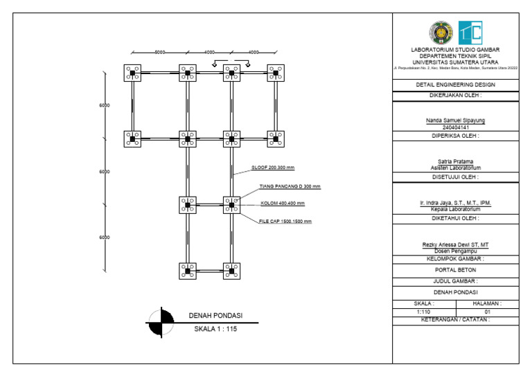 Denah Pondasi Portal Beton | PDF