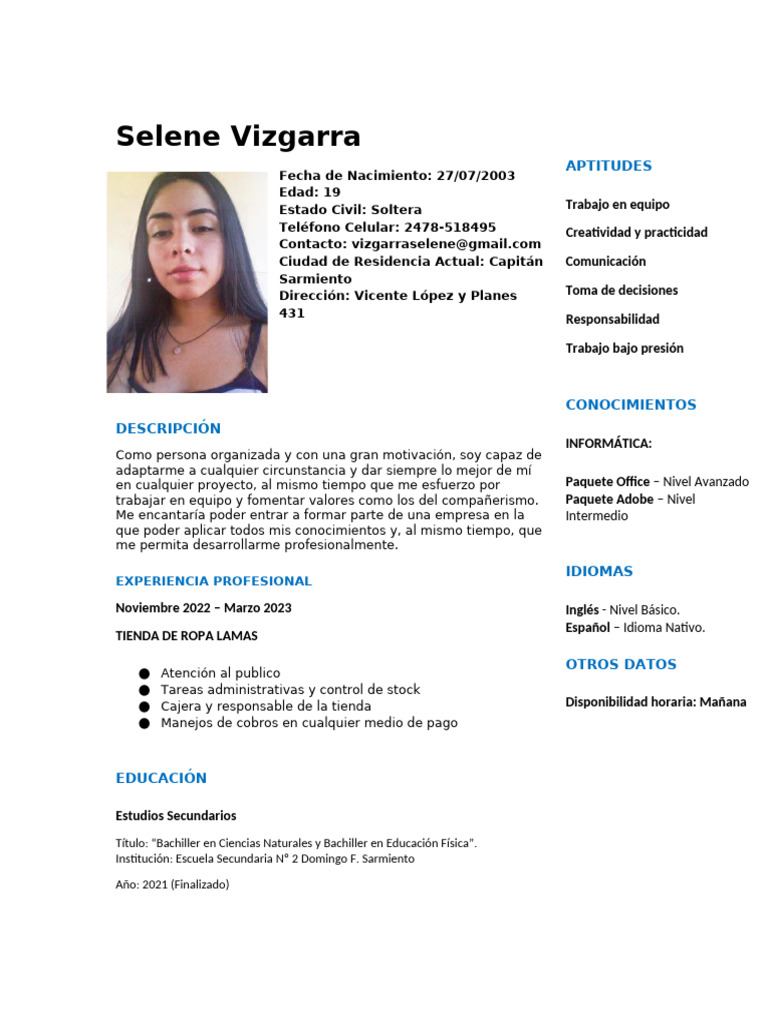 Selene Vizgarra 1 | PDF