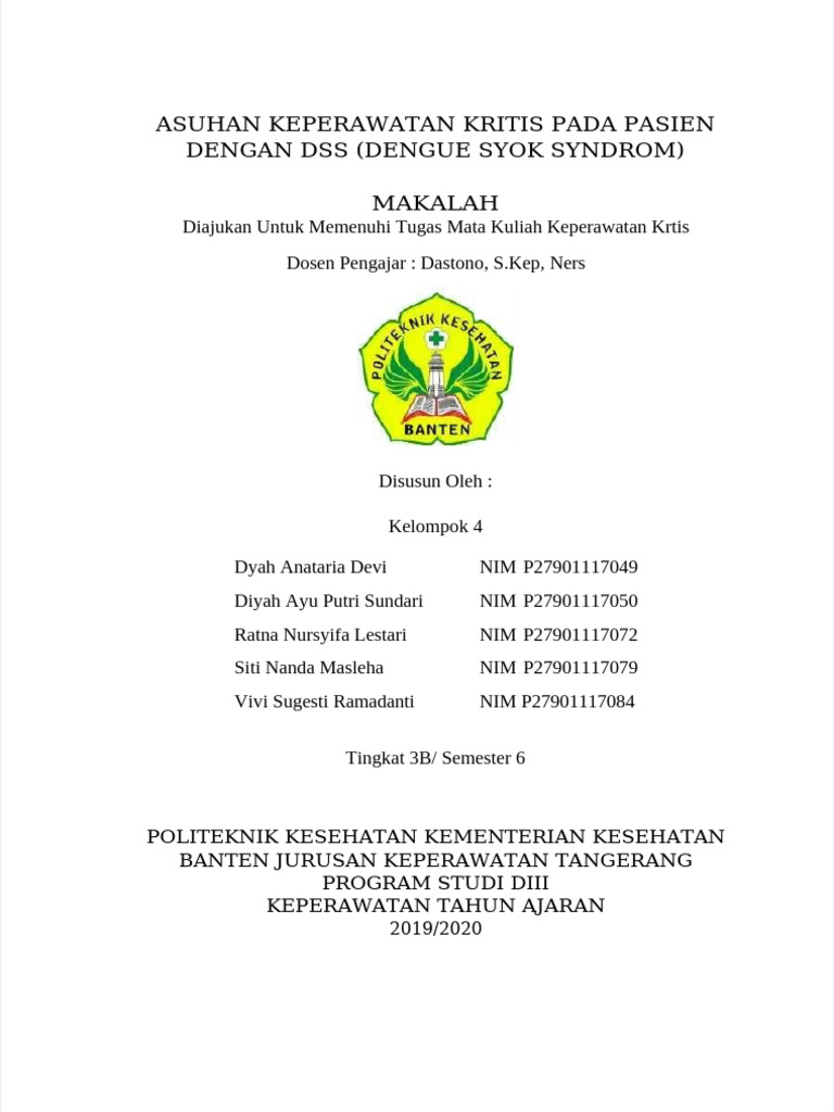 PDF Askep Dss Kritis | PDF | Pengembangan Diri | Kesehatan Holistik