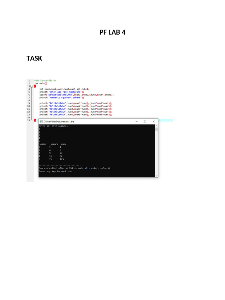 PF Lab 4 Task | PDF
