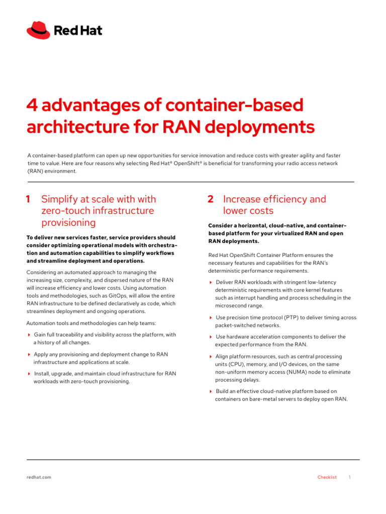 Ve Ran Deployment Containter Based Architecture Checklist f31098pr ...