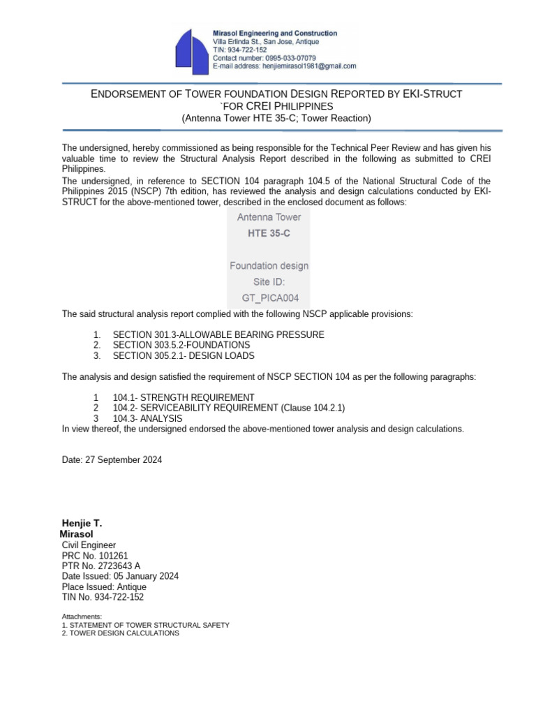GT - PICA004 - HTE - 35-C - 150KPa - EKI-STRUCT - CREI - MIRASOL ...