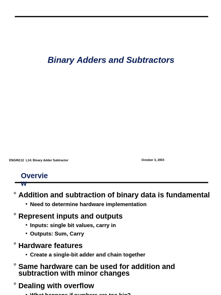 Lect08 Arithmetic Circuits Pdf Binary Coded Decimal Computer Engineering