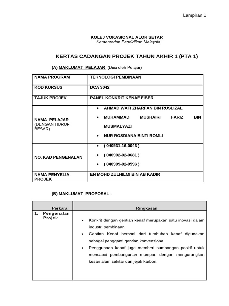 Proposal Pta (Rosd) | PDF