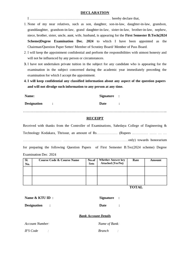 Exam Confidentiality Declaration | PDF