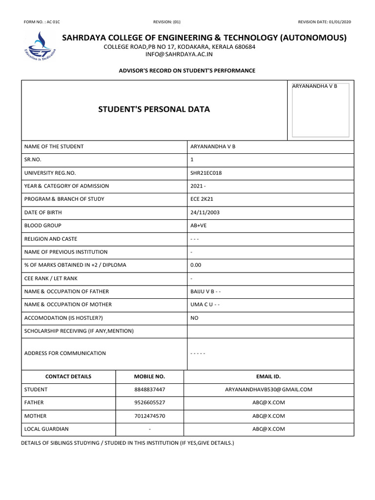 Advisor Report on Student Performance | PDF