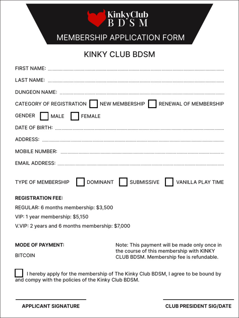 KinkyClub BDSM Membership | PDF