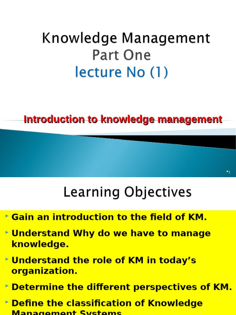 Introduction to Knowledge Management Concepts | PDF | Tacit Knowledge ...