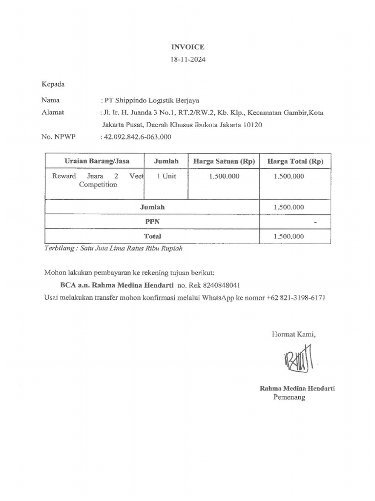 Invoice TTD | PDF